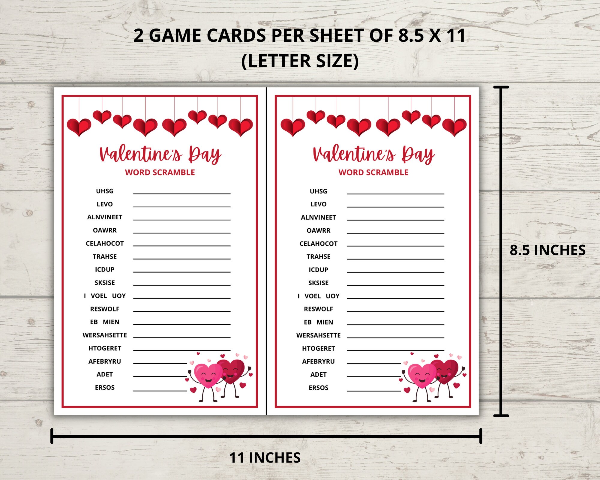 Valentine's Day Word Scramble Game, Valentine's Day Activities for Kids ...