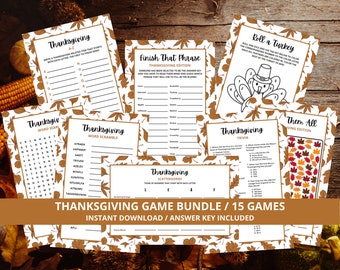 Kids Thanksgiving Party Game // Thanksgiving Party Download // - Etsy