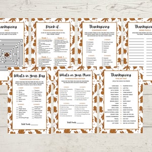 Thanksgiving Games Printable, Fall Party Games, Friendsgiving Party ...