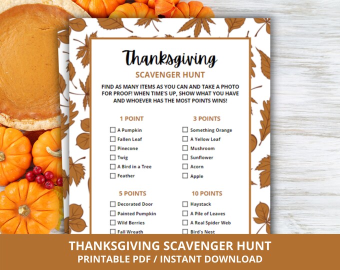 Autumn Scavenger Hunt, Printable Fall Party Games, Fall Activities for ...