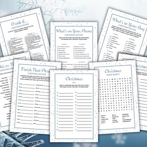 Christmas Games Printable, Digital Christmas Games Bundle, Printable ...