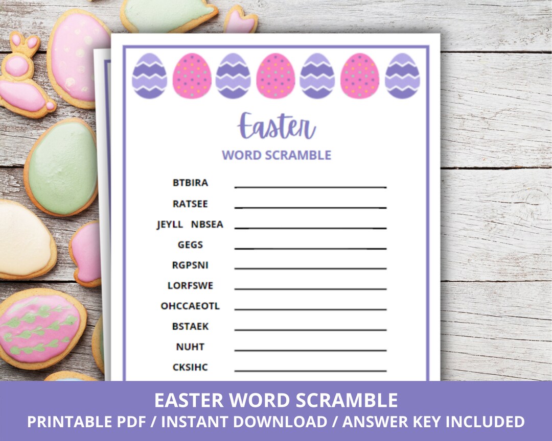 Easter Word Scramble Game, Easter Activities for Kids, Easter Party ...