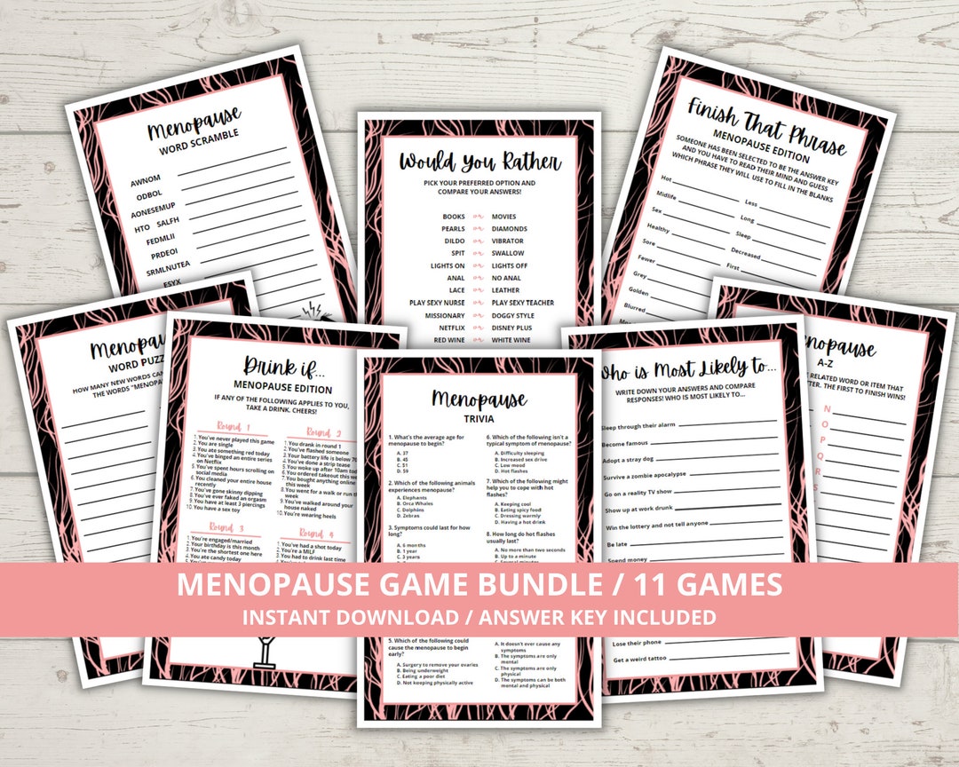 Menopause Party Games, Menopause Games, Menopause Game Bundle ...