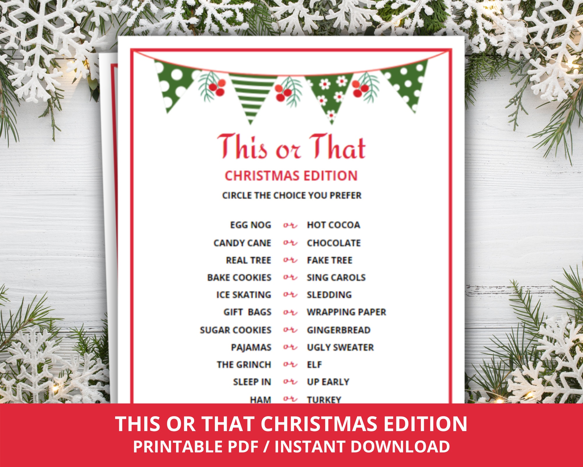 Christmas This or That, Christmas Would You Rather Game, Holiday Party ...