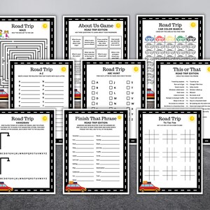 Road Trip Games, Road Trip Activity Pack, Printable Road Trip Games for ...