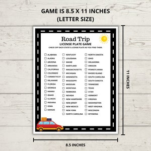 Road Trip License Plate Game, License Plate Scavenger Hunt, Printable ...