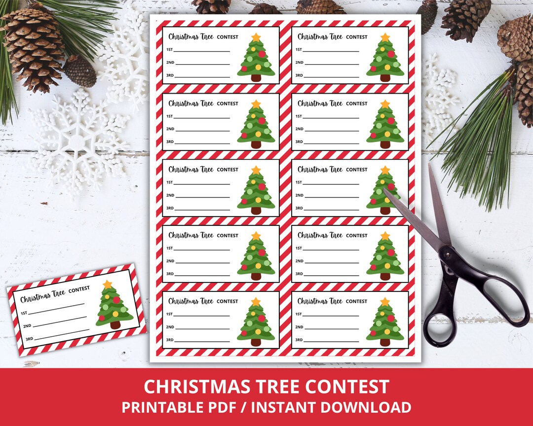 Christmas Tree Voting Ballots, Christmas Tree Voting Cards, Christmas ...