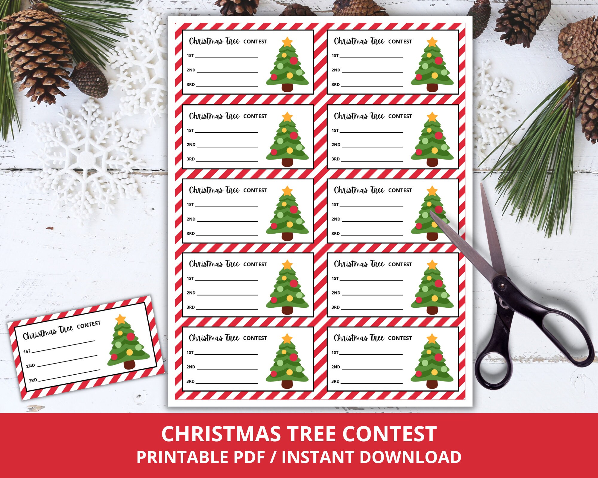 Christmas Tree Voting Ballots Christmas Tree Voting Cards Christmas