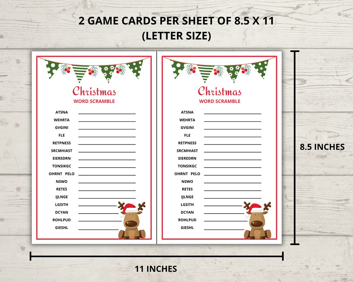 Christmas Word Scramble Game, Winter Word Scramble Game, Printable ...