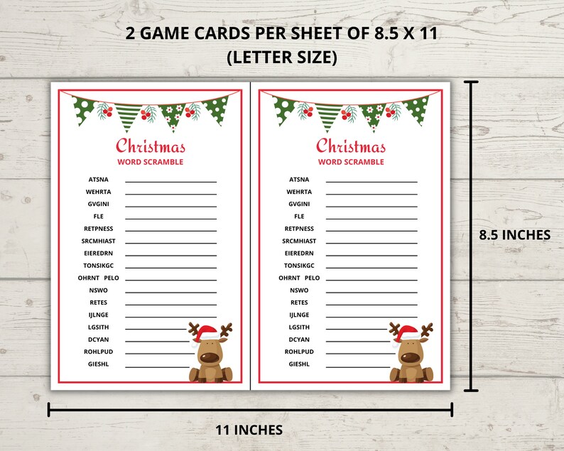 Christmas Word Scramble Game, Winter Word Scramble Game, Printable ...