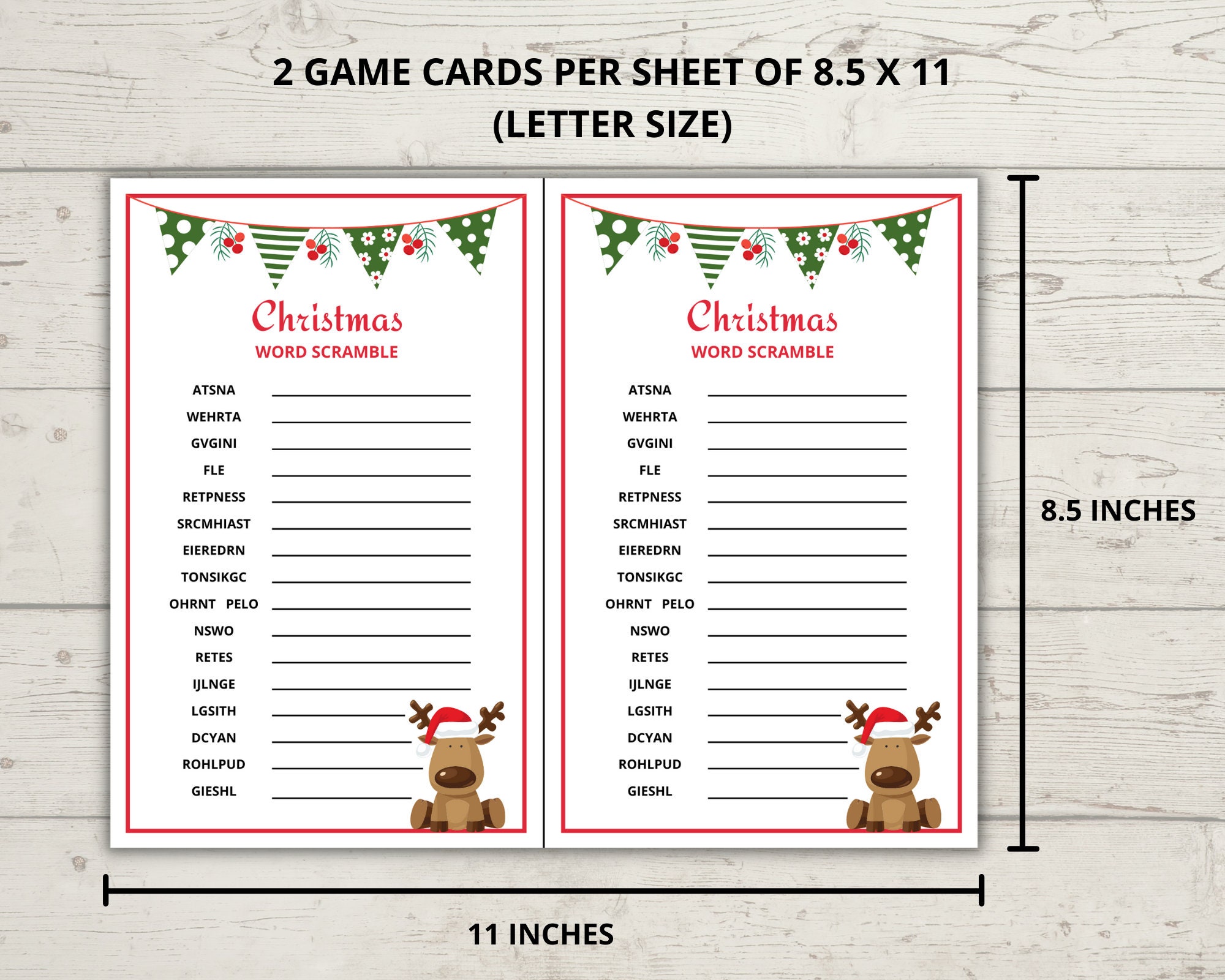Christmas Word Scramble Game, Winter Word Scramble Game, Printable ...