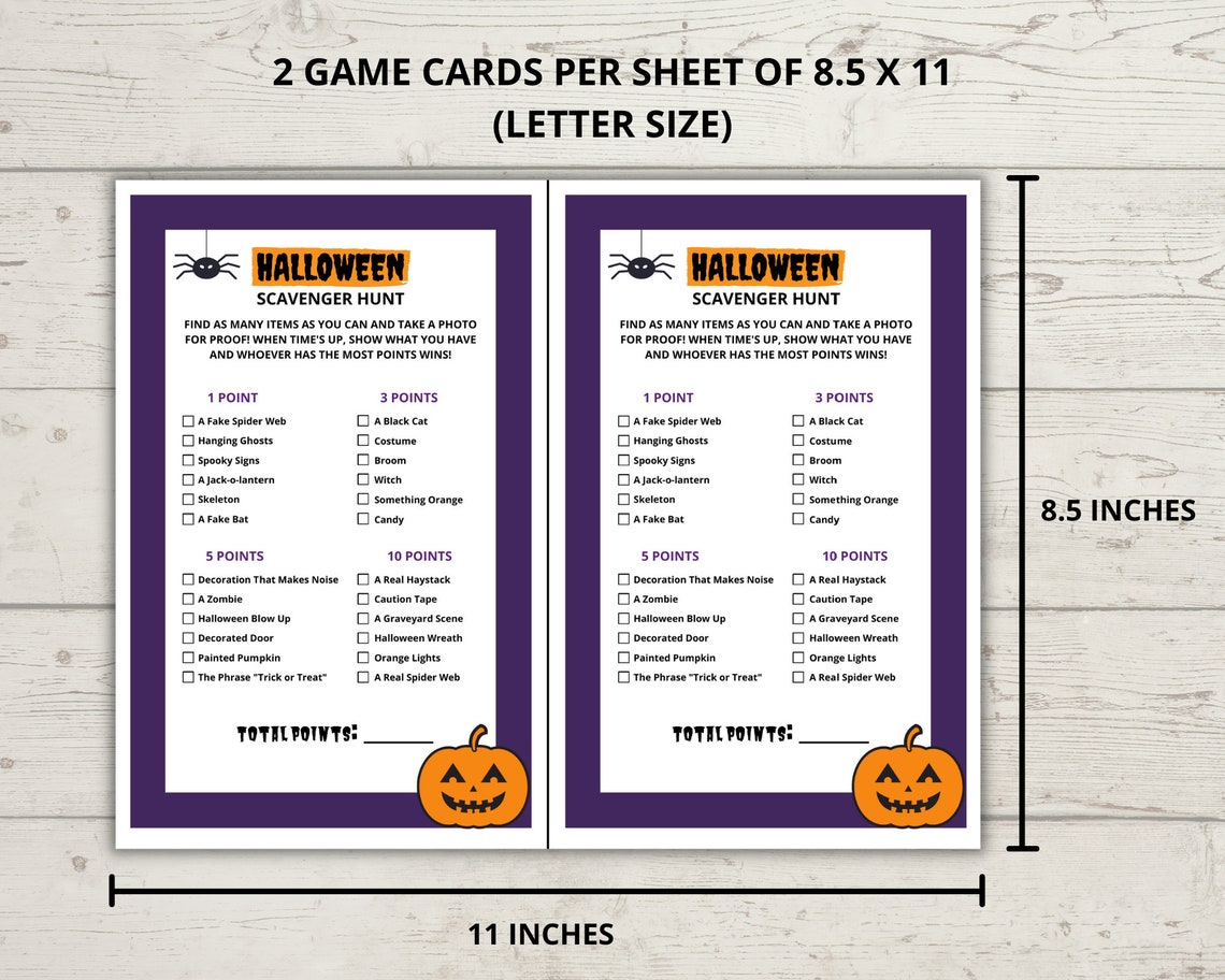 Halloween Scavenger Hunt, Printable Halloween Kids Activity, Halloween ...