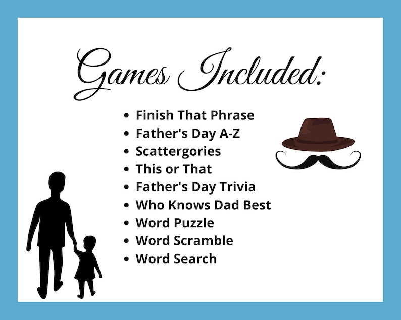 Father's Day Games, Printable Father's Day Games, Father's Day Game ...