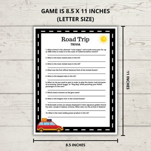Road Trip Trivia Game, Road Trip Activities, Fun Road Trip Game, Road ...