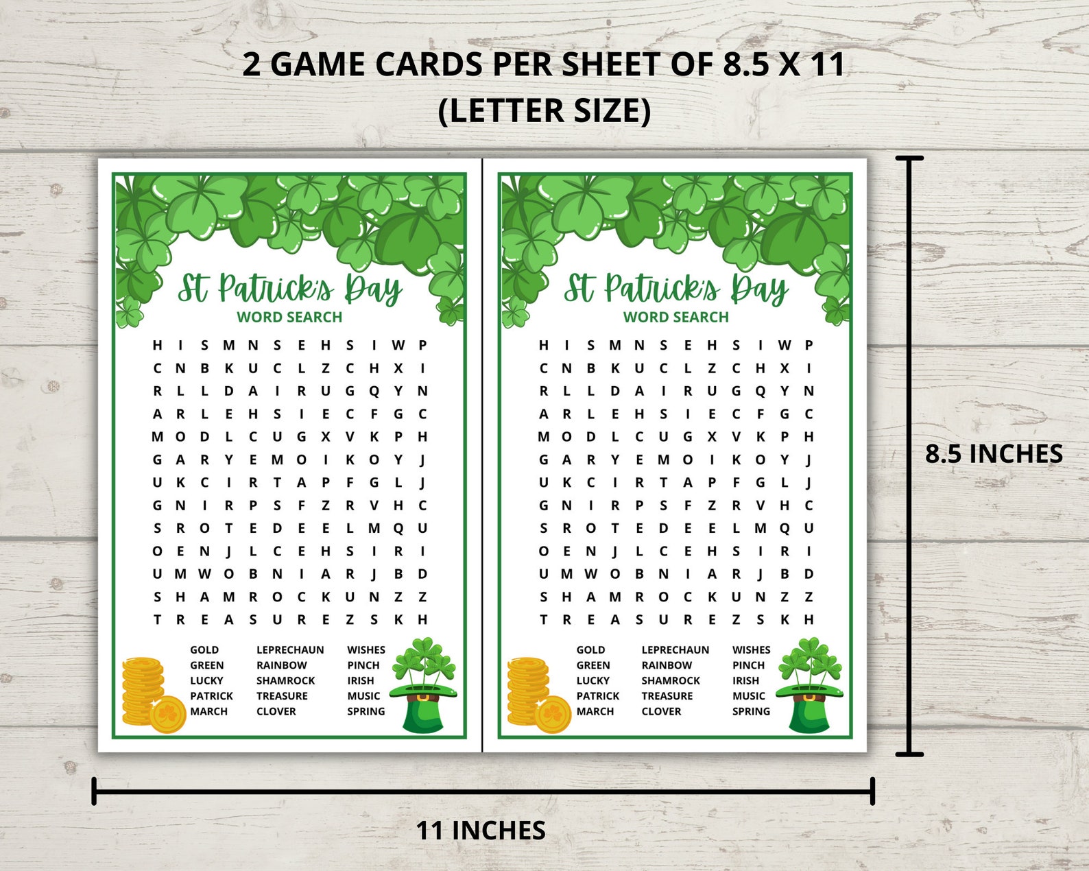 St Patrick's Day Word Search Game, St Patty's Day Party Game, St Patty ...