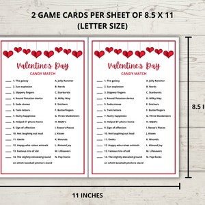 Valentine's Day Candy Match Game, Valentine's Candy Match, Fun ...