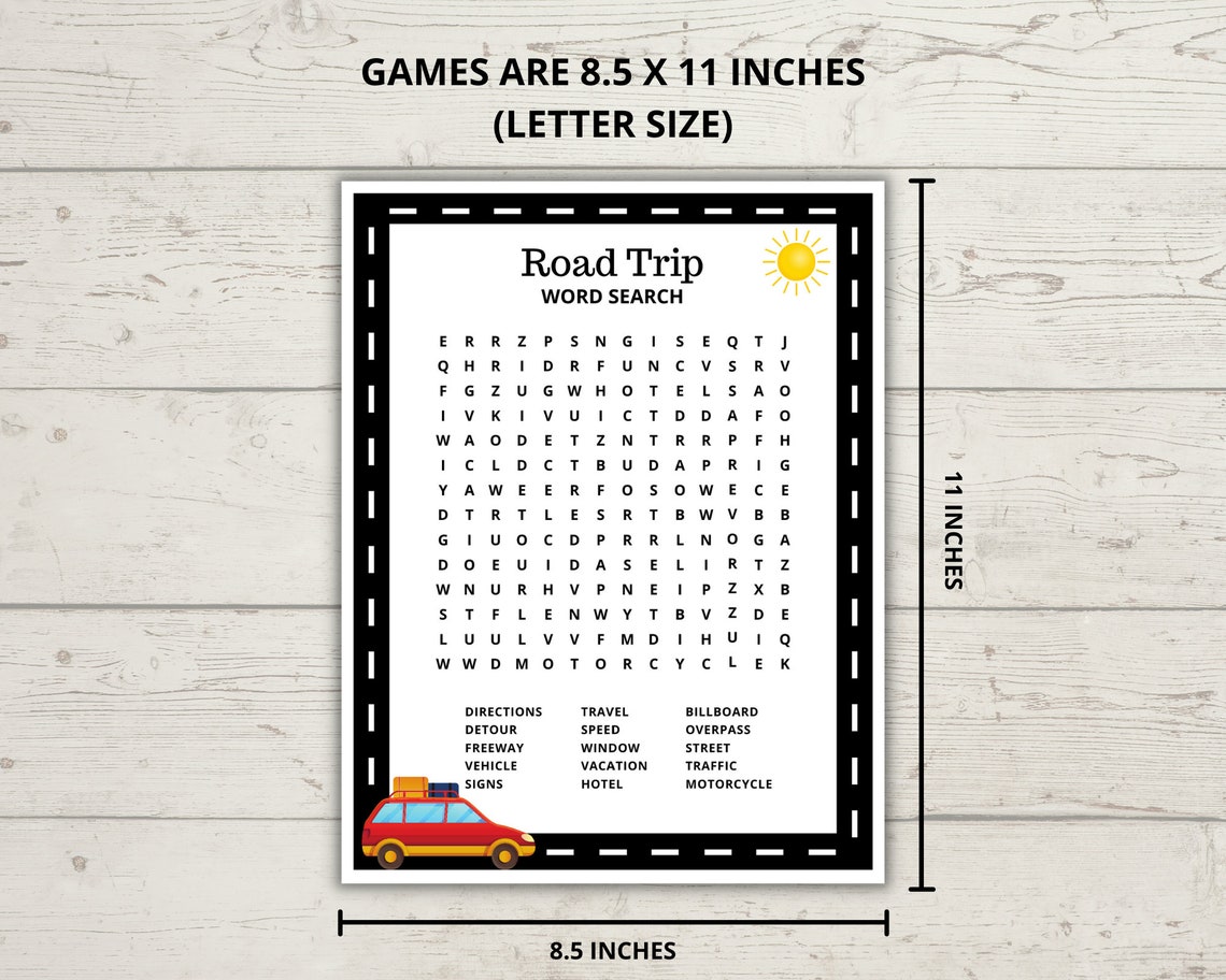 Road Trip Games, Road Trip Activity Pack, Printable Road Trip Games for ...