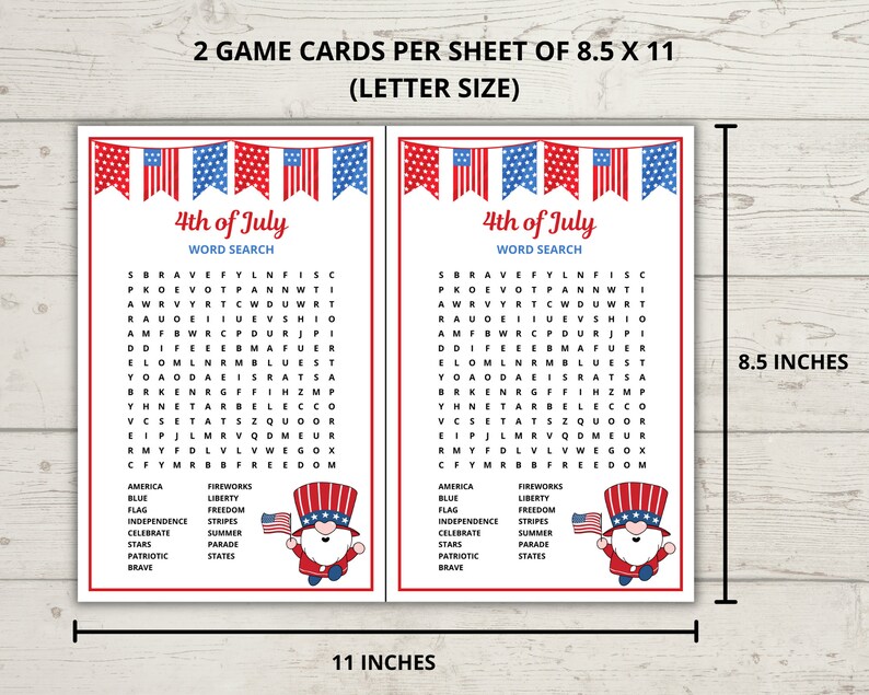 4th of July Games Bundle, 4th of July Games Printable, Independence Day ...