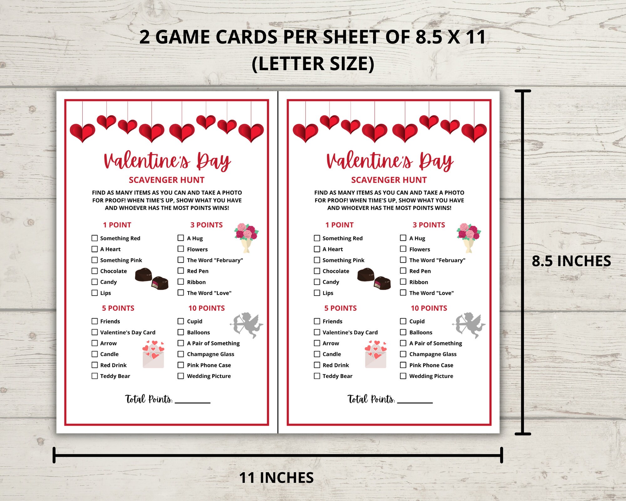 Valentine's Day Scavenger Hunt, Valentine's Printable Game, Galentine's ...