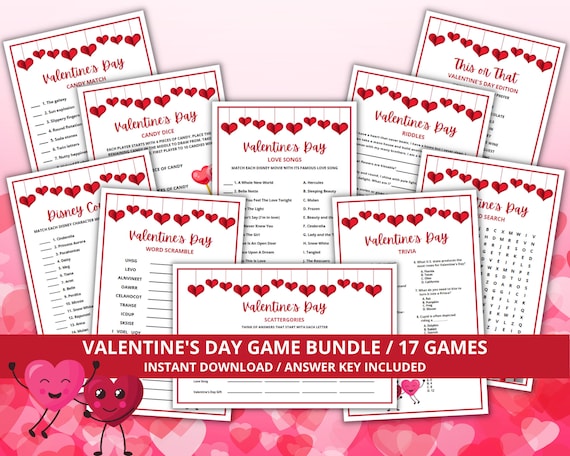 Valentine's Day Game Bundle Fun Valentine's Day Game - Etsy