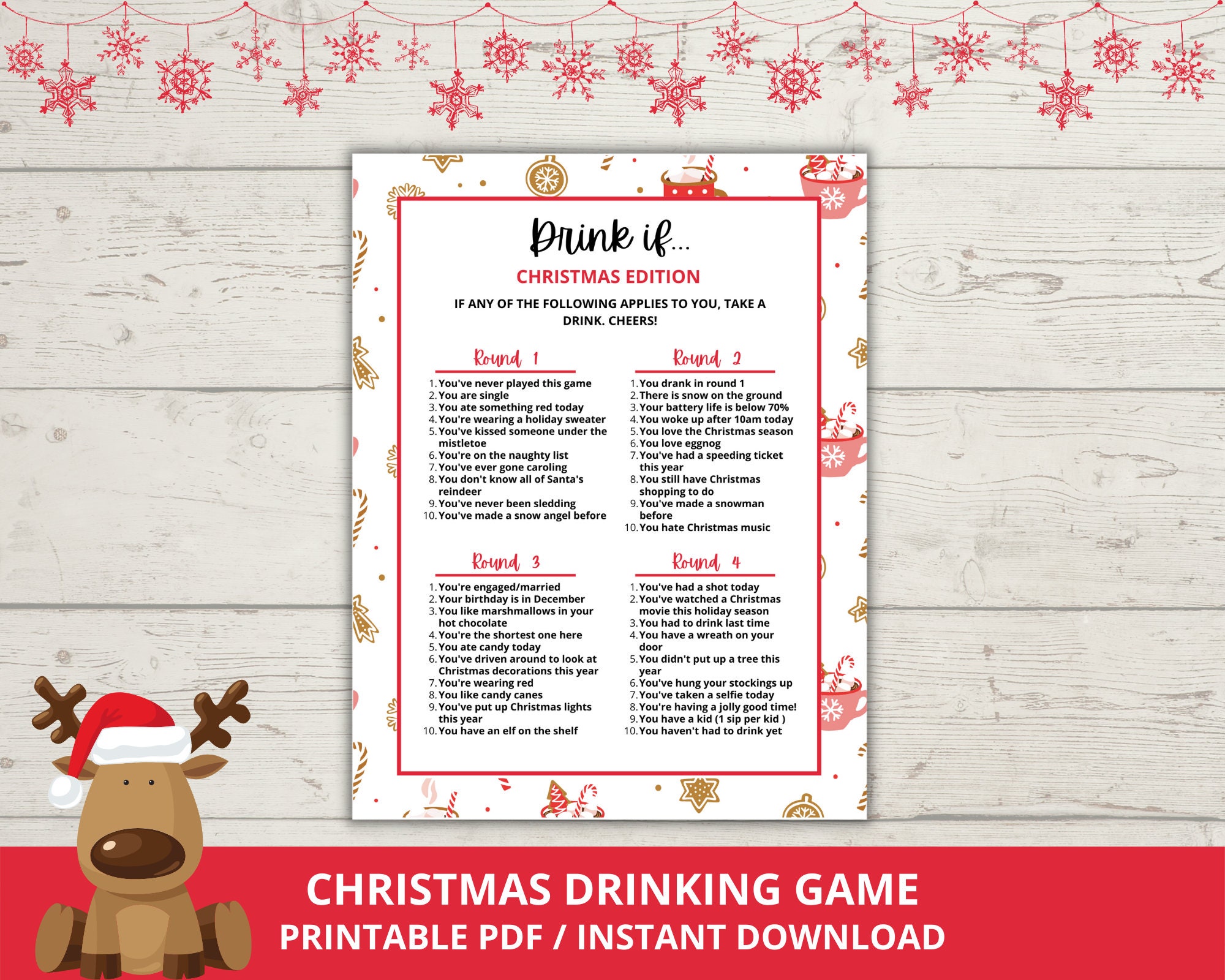 Christmas Drink If Game, Christmas Drinking Game, Christmas Party Game ...