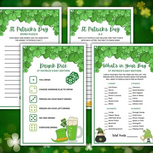 St Patty's Day Games Bundle, St Patricks Day Printable Party Games, St ...