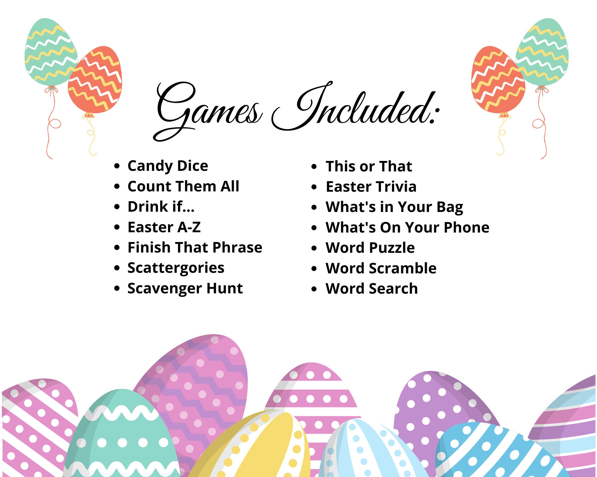 Easter Game Bundle, Easter Activities for Kids, Easter Printables ...
