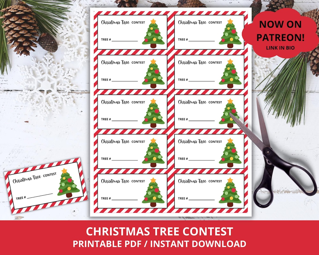 Christmas Tree Voting Ballots, Christmas Tree Voting Cards, Xmas Tree ...