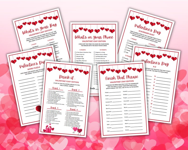 Valentine's Day Game Bundle, Fun Valentine's Day Game, Printable ...