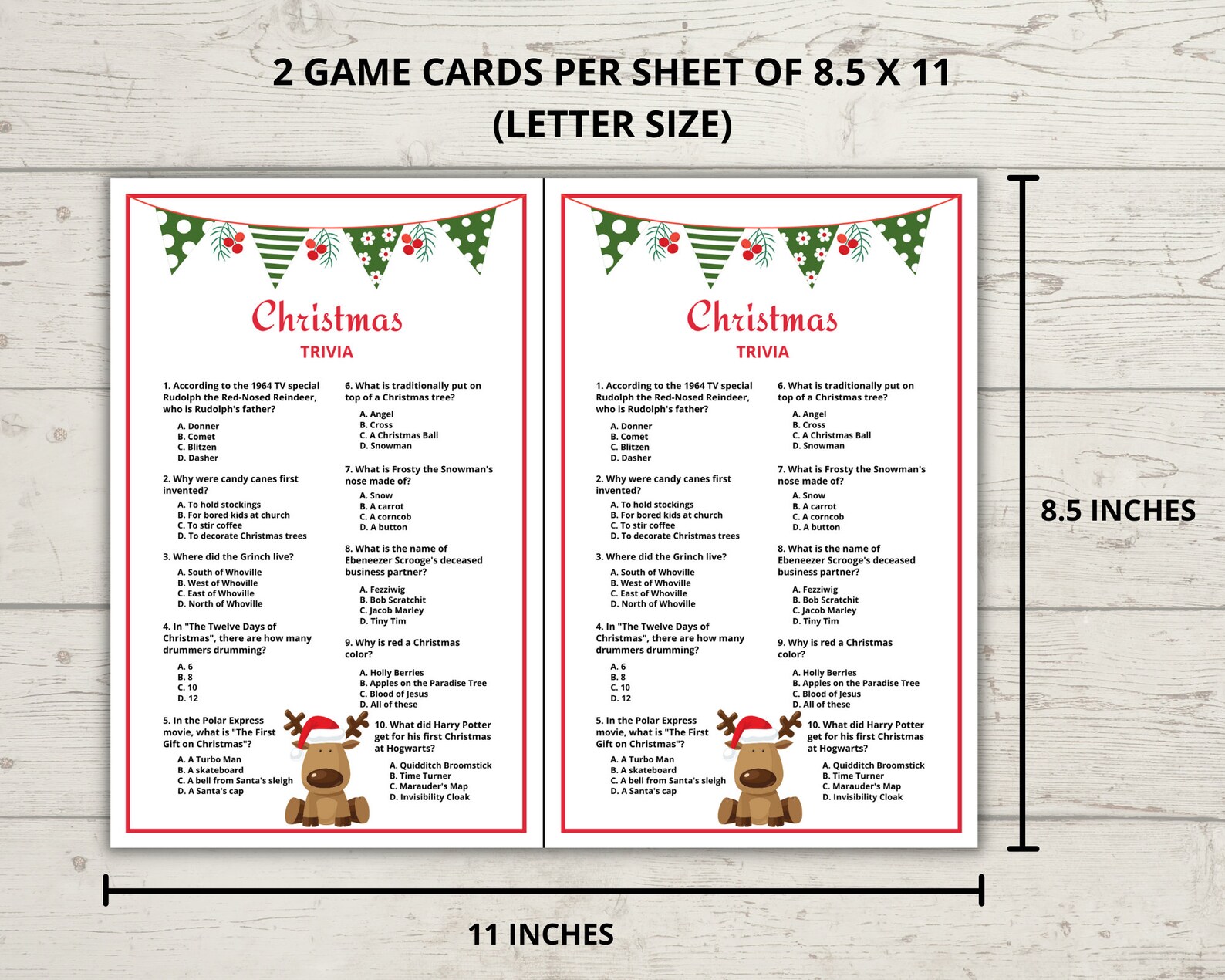 Christmas Trivia Game, Holiday Trivia Game, Christmas Trivia Printable ...