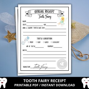 Tooth Fairy Receipt Receipt From the Tooth Fairy Lost Tooth - Etsy Canada