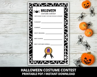 Costume Contest Voting Cards, Halloween Costume Contest Ballot, Costume ...