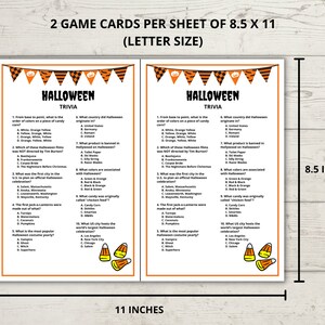 Halloween Trivia Game, Printable Halloween Trivia Game, Halloween ...
