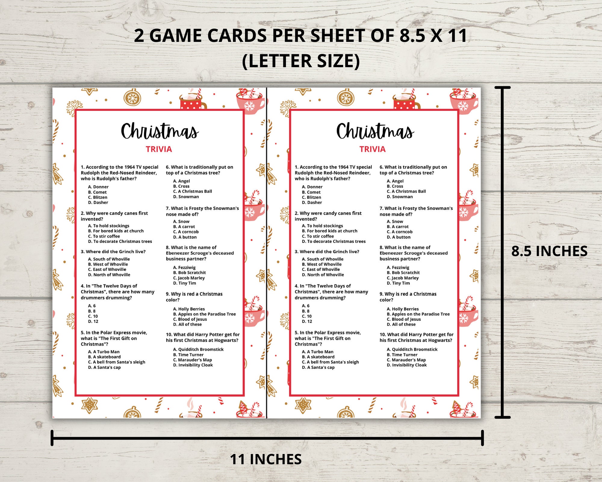 Christmas Trivia Game, Christmas Party Games, Holiday Trivia Game ...