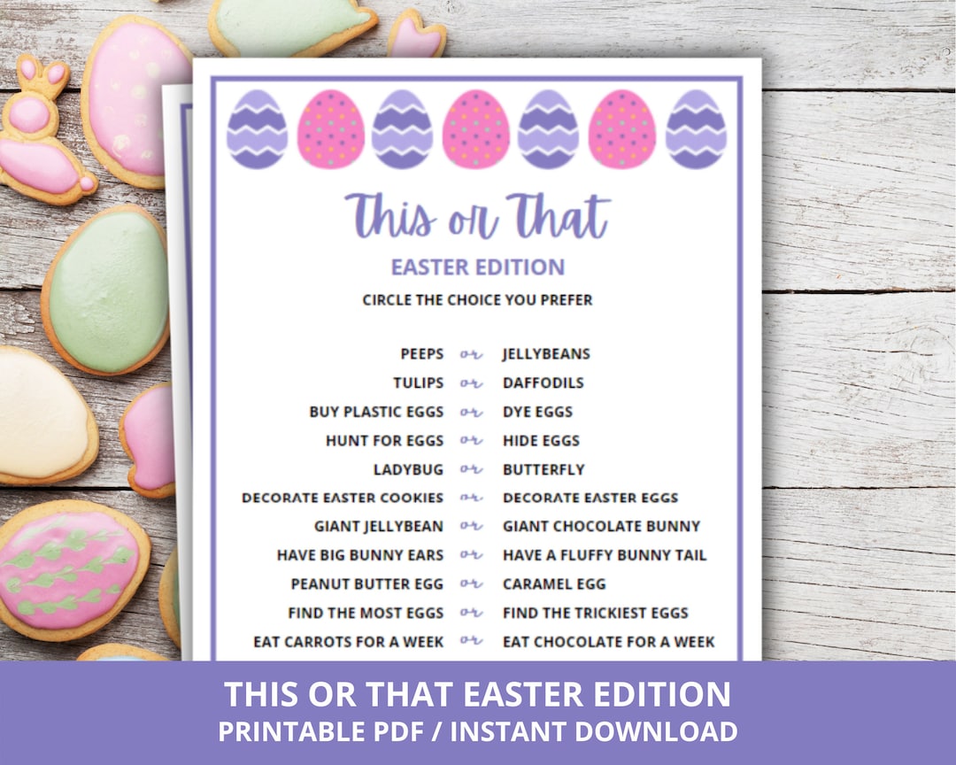 Easter This or That Game, Easter Would You Rather, This or That Easter ...