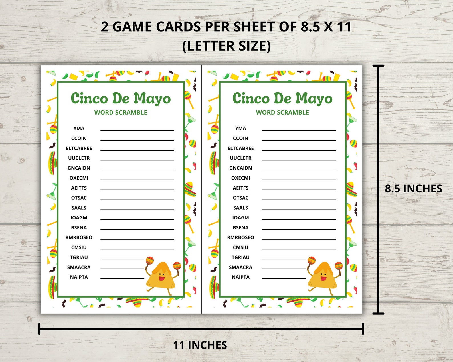 Cinco De Mayo Games, Printable Cinco De Mayo Games Bundle, Cinco De ...