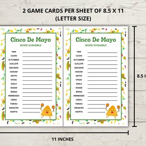 Cinco De Mayo Games, Printable Cinco De Mayo Games Bundle, Cinco De ...
