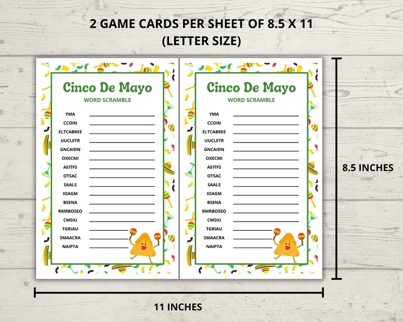 Cinco De Mayo Games, Printable Cinco De Mayo Games Bundle, Cinco De ...