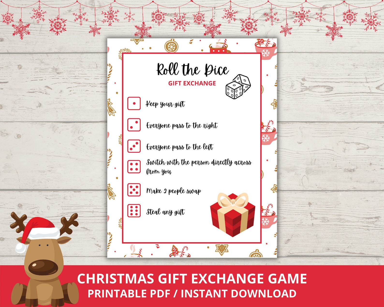Dice Gift Exchange Game, Christmas Gift Exchange Dice Game, Roll the ...