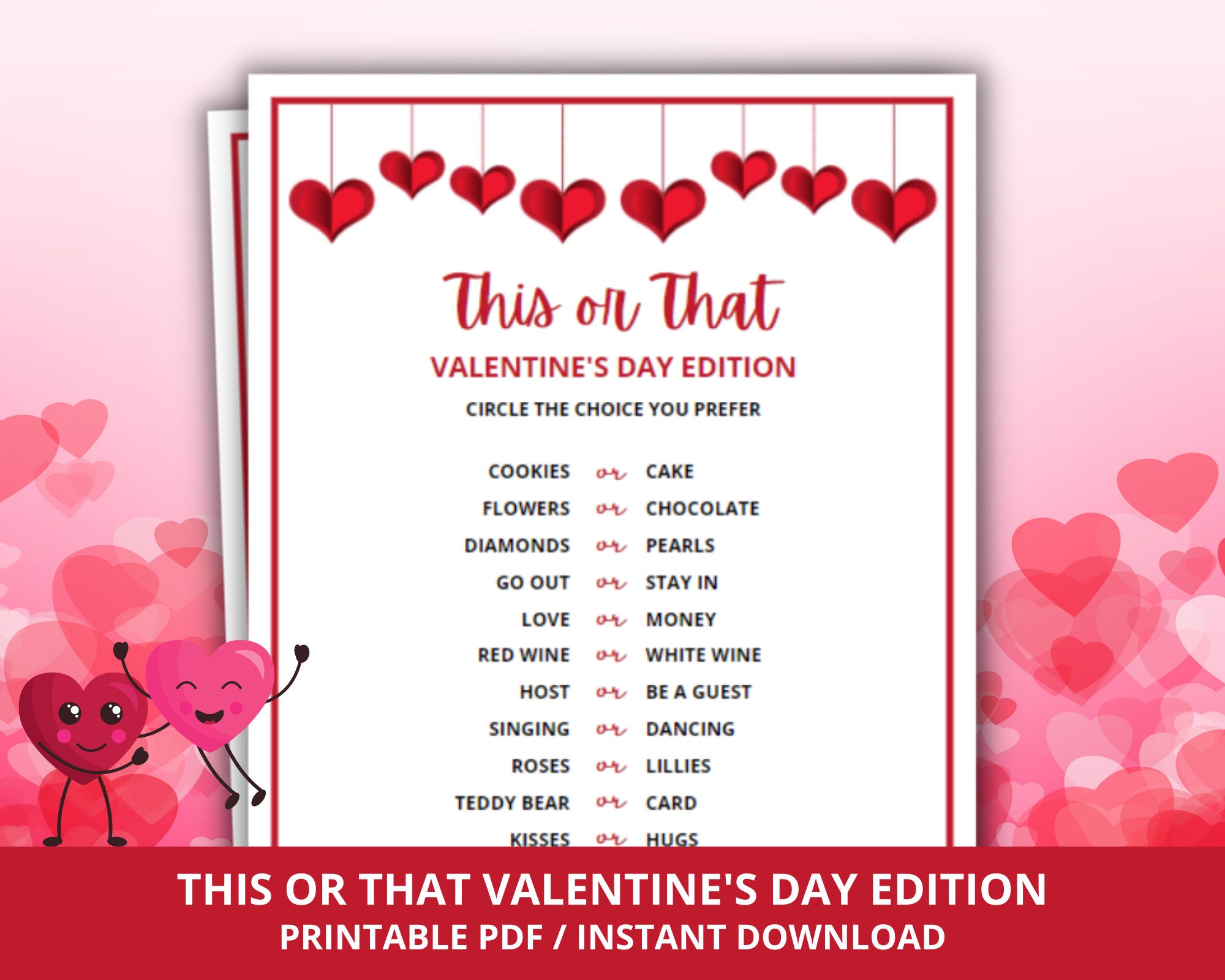 Valentine's This or That Game, Valentine's Day Would You Rather, This ...