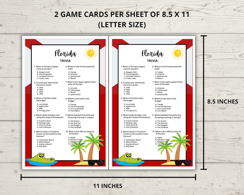 Florida Trivia, Florida State Trivia Game, Florida Trivia Game, State ...