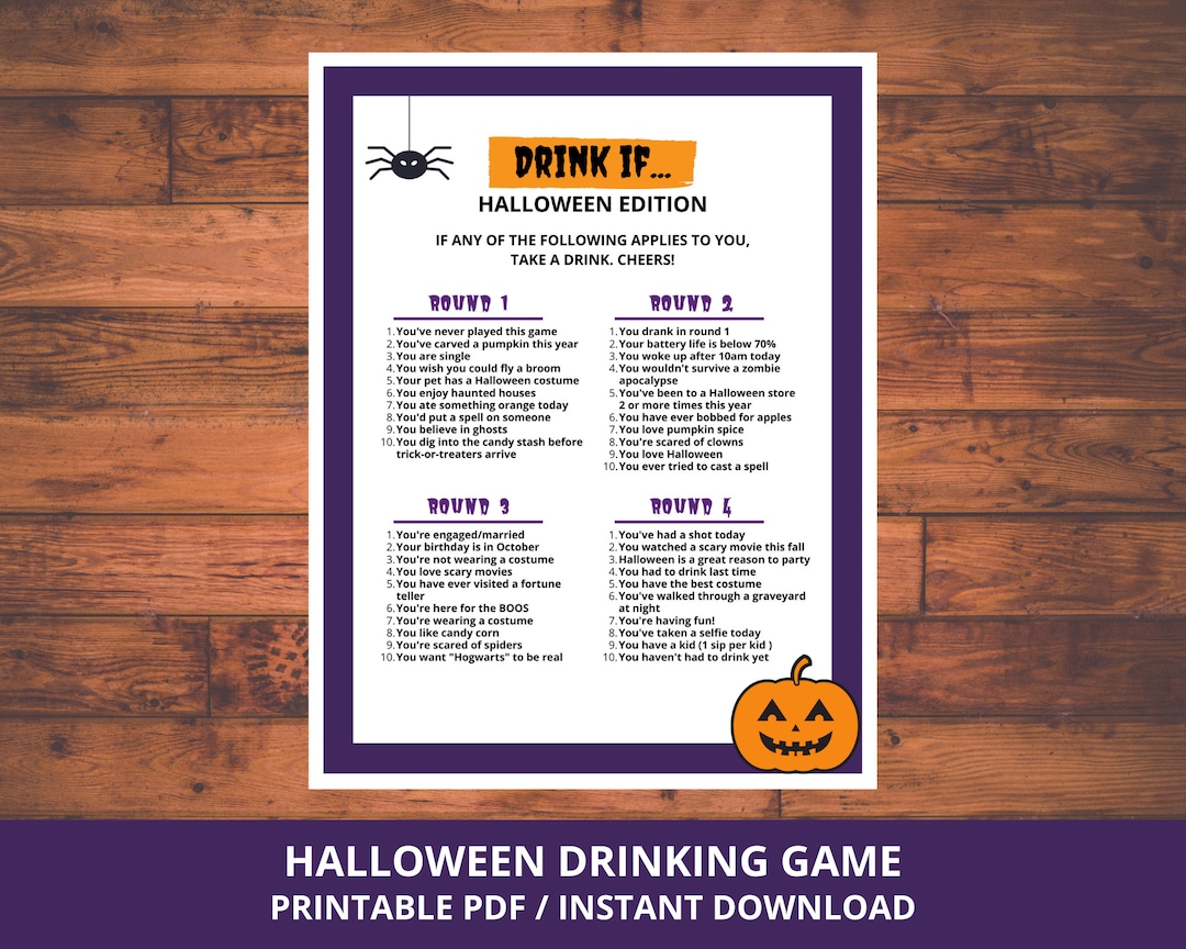Halloween Drink If Game, Halloween Party Games, Drink If Halloween ...