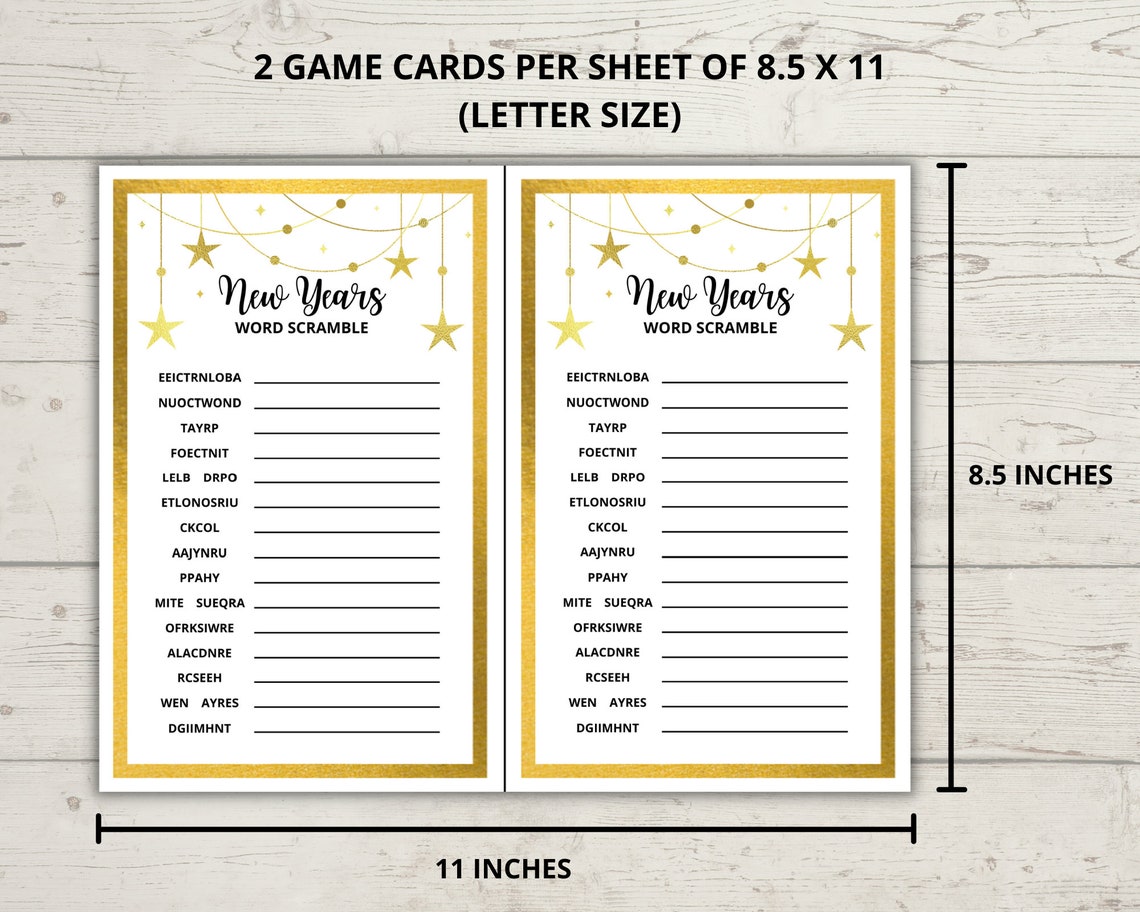 New Years Games Printable, New Years Party Games, New Years Drinking ...