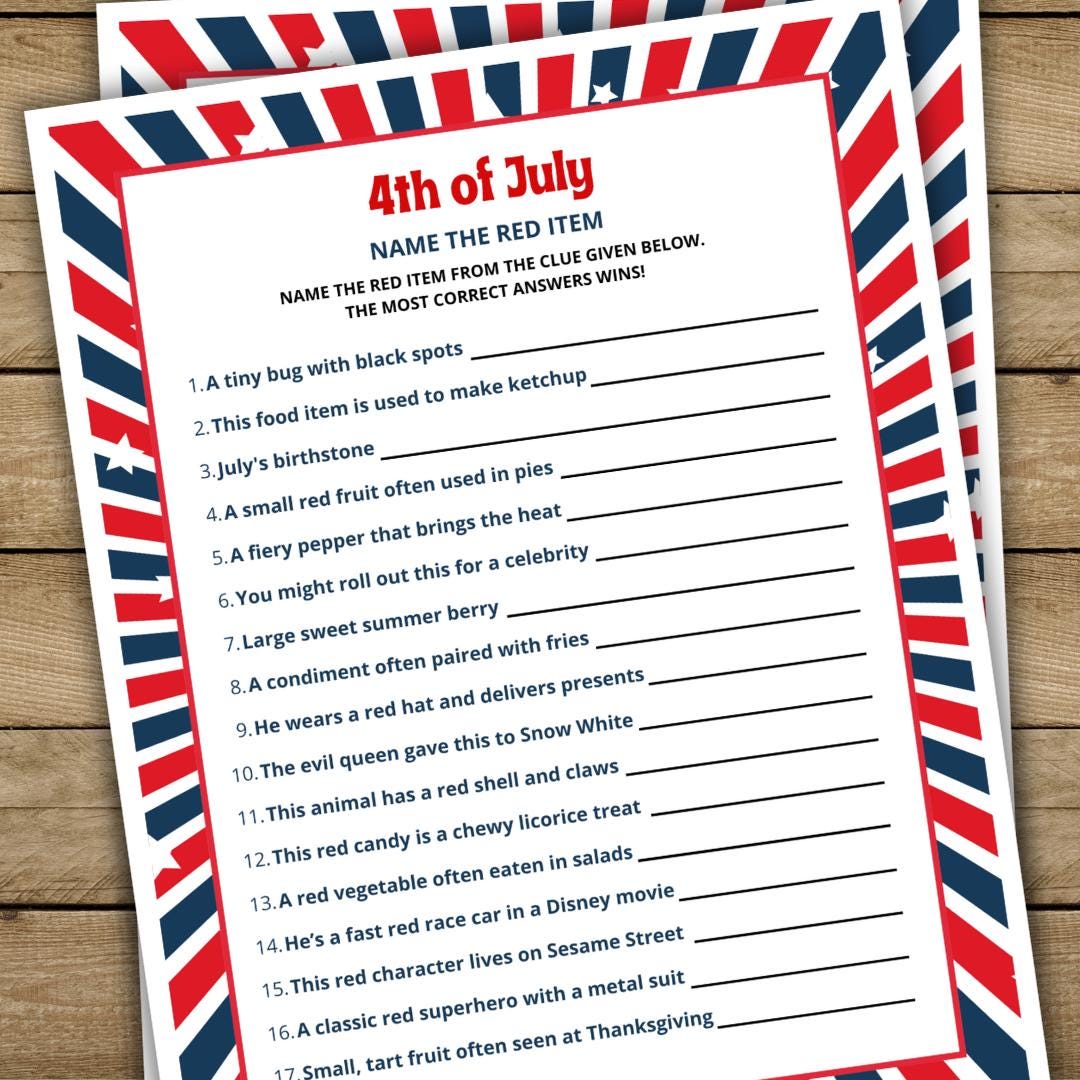 July 4th Games, 4th of July Family Activities, 4th of July Party Games ...