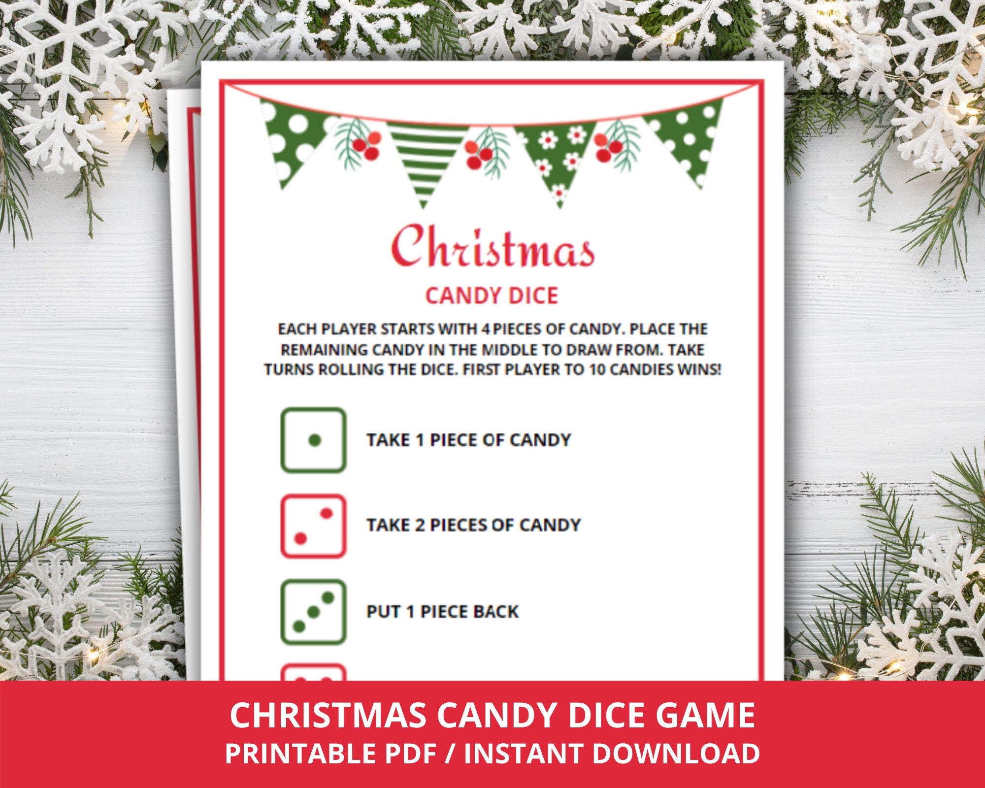Christmas Candy Dice Candy, Candy Dice Christmas Edition, Christmas ...