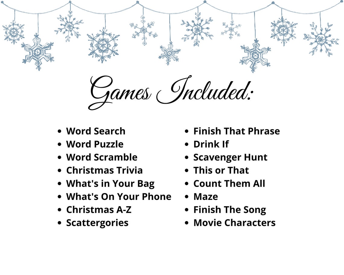 Christmas Games Printable, Digital Christmas Games Bundle, Printable ...