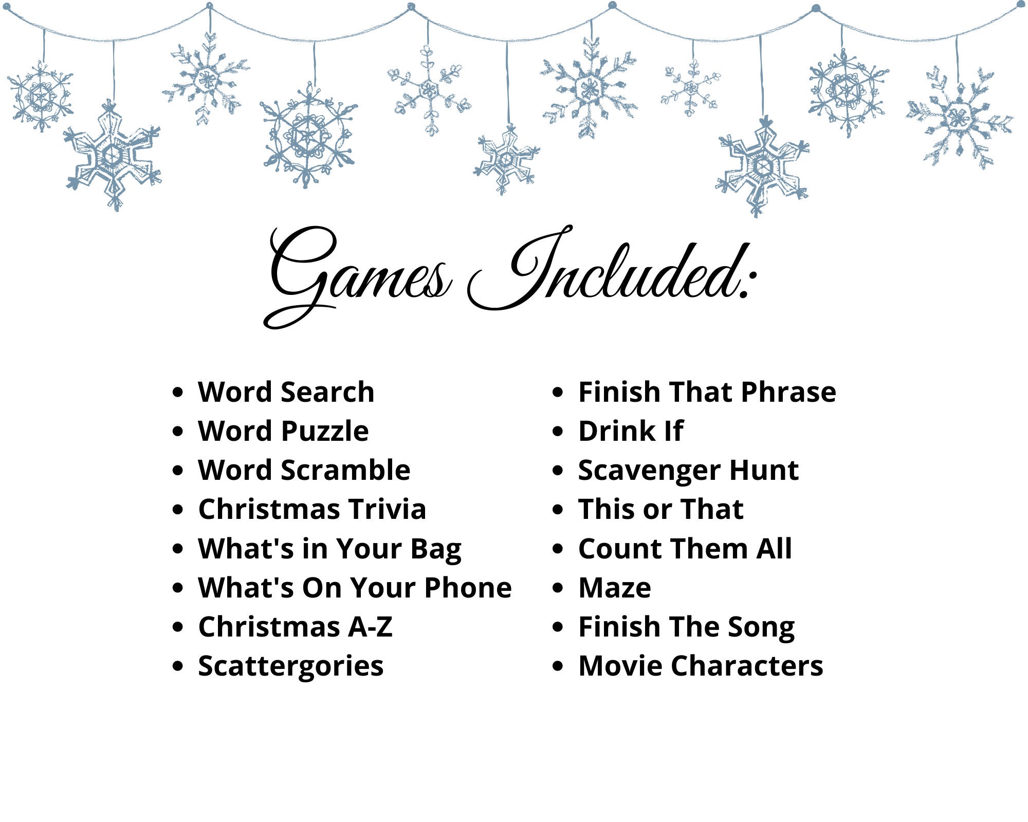 Christmas Games Printable, Digital Christmas Games Bundle, Printable ...