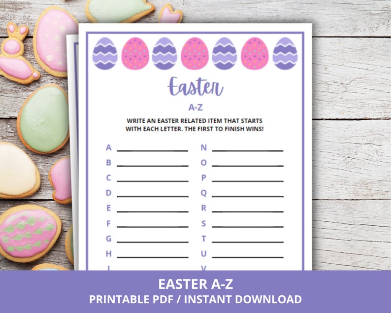 Easter A-Z Game, Fun Easter Game, Easter Games, Printable Easter Games ...