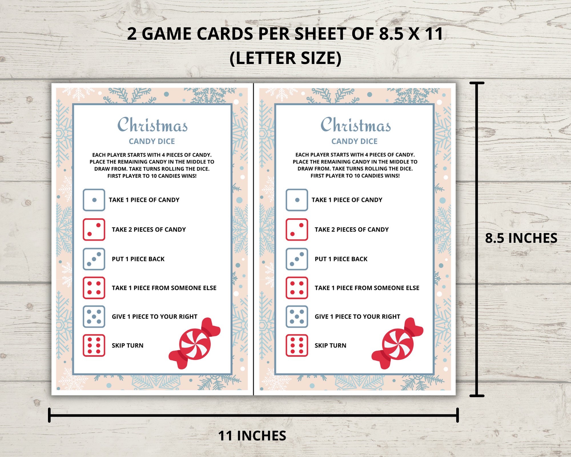 Christmas Candy Dice, Christmas Pass the Candy Game, Fun Christmas Game ...