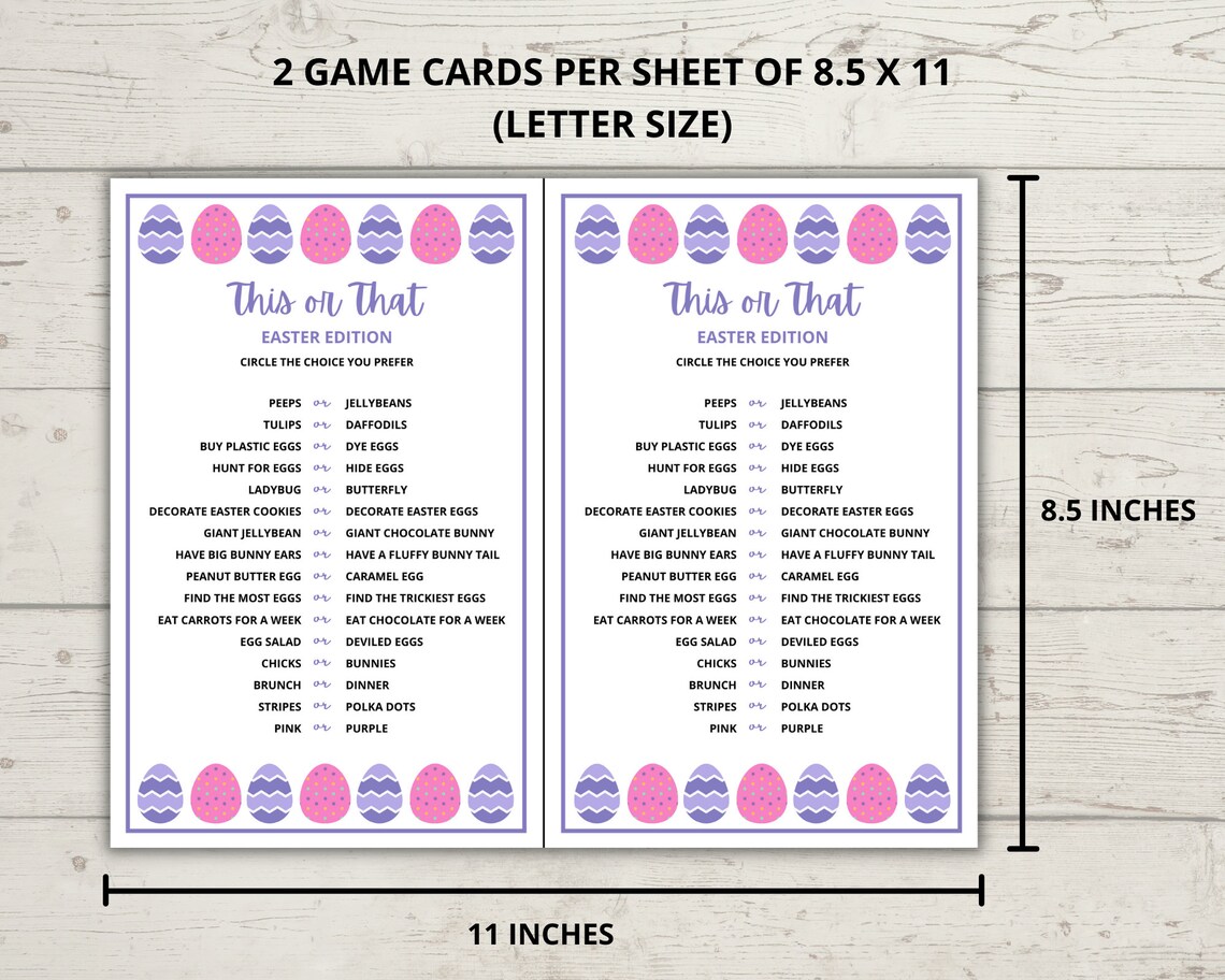 Easter This or That Game, Easter Would You Rather, This or That Easter ...